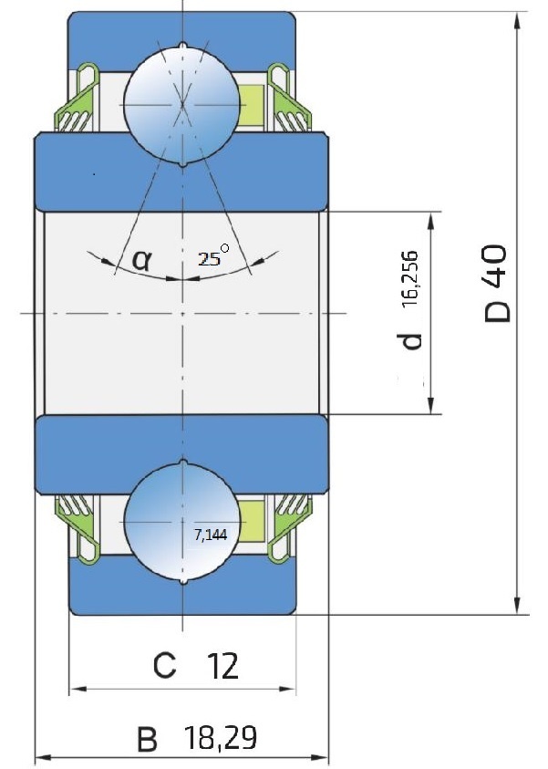 Подшипник AN281357 (аналог FKL Q203PP.AH02-M) 16,256х40х18,29 купить в ...